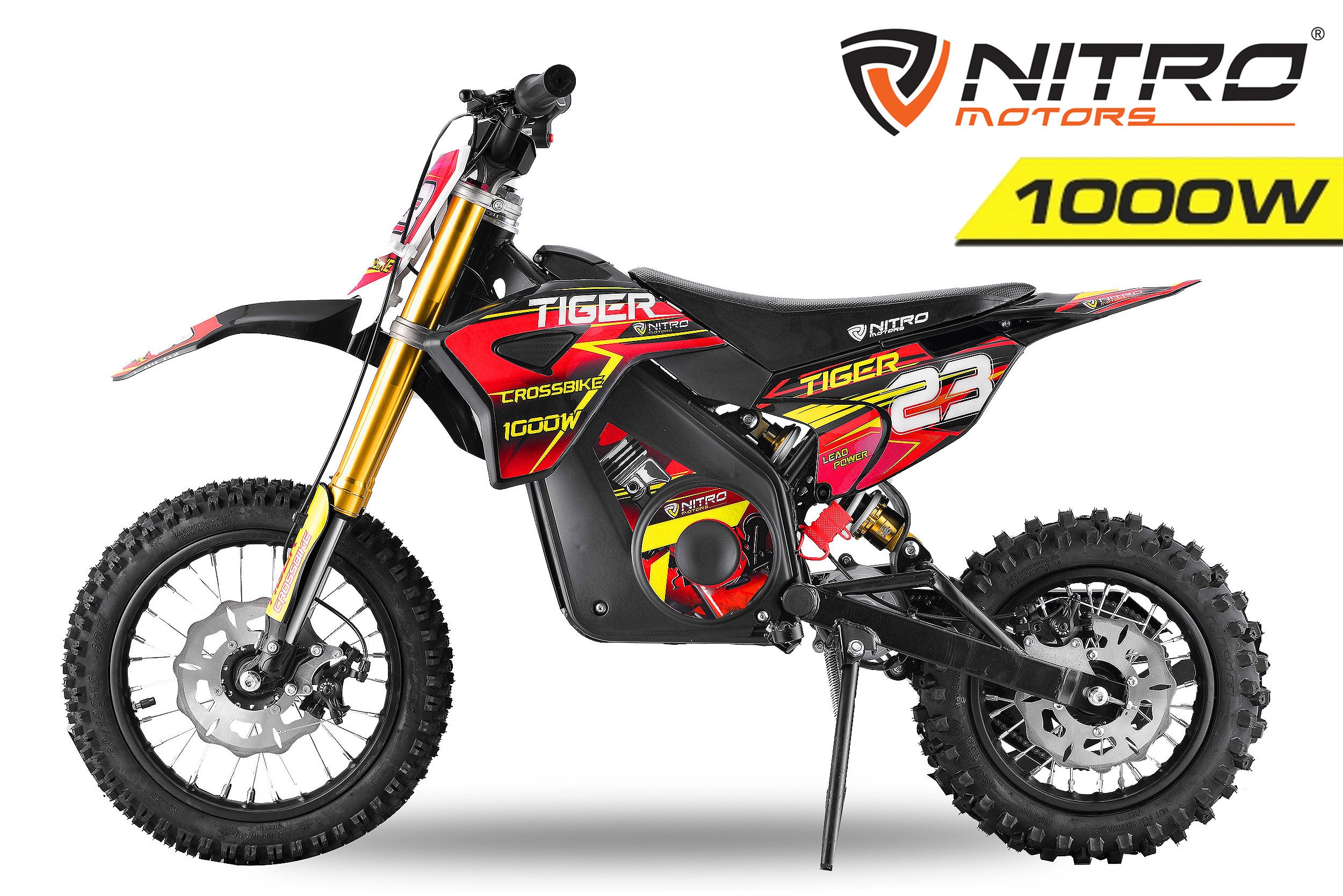 Dirt Bike Cross électrique Nitro Tiger Eco 1000W 36V 12/10 Rouge ...